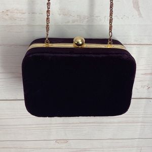 Bechamel | Bags | Bchamel Small Purple Velvet Box Purse Chain Strap ...